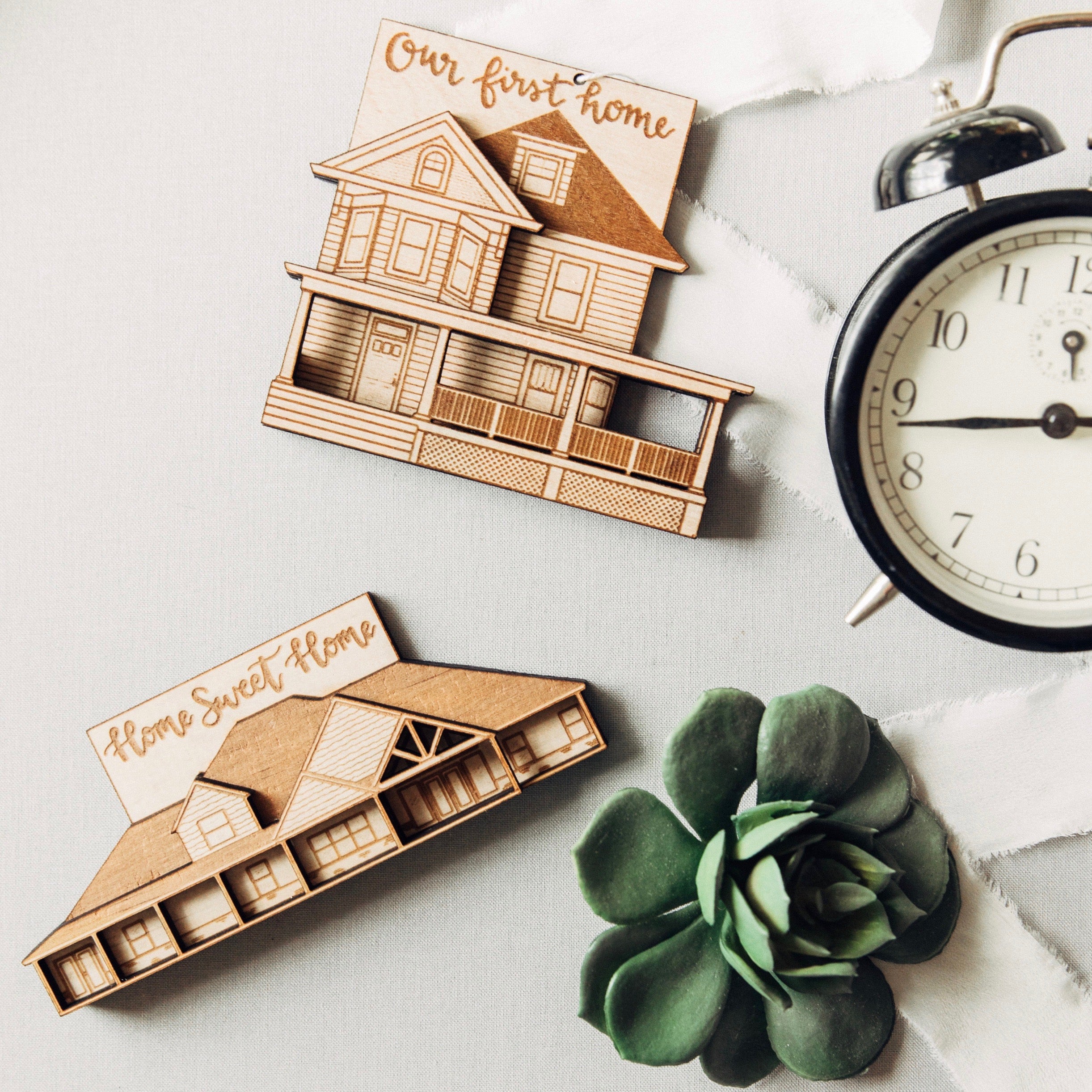 Custom House Ornament or Magnet – Rooted & Built Design